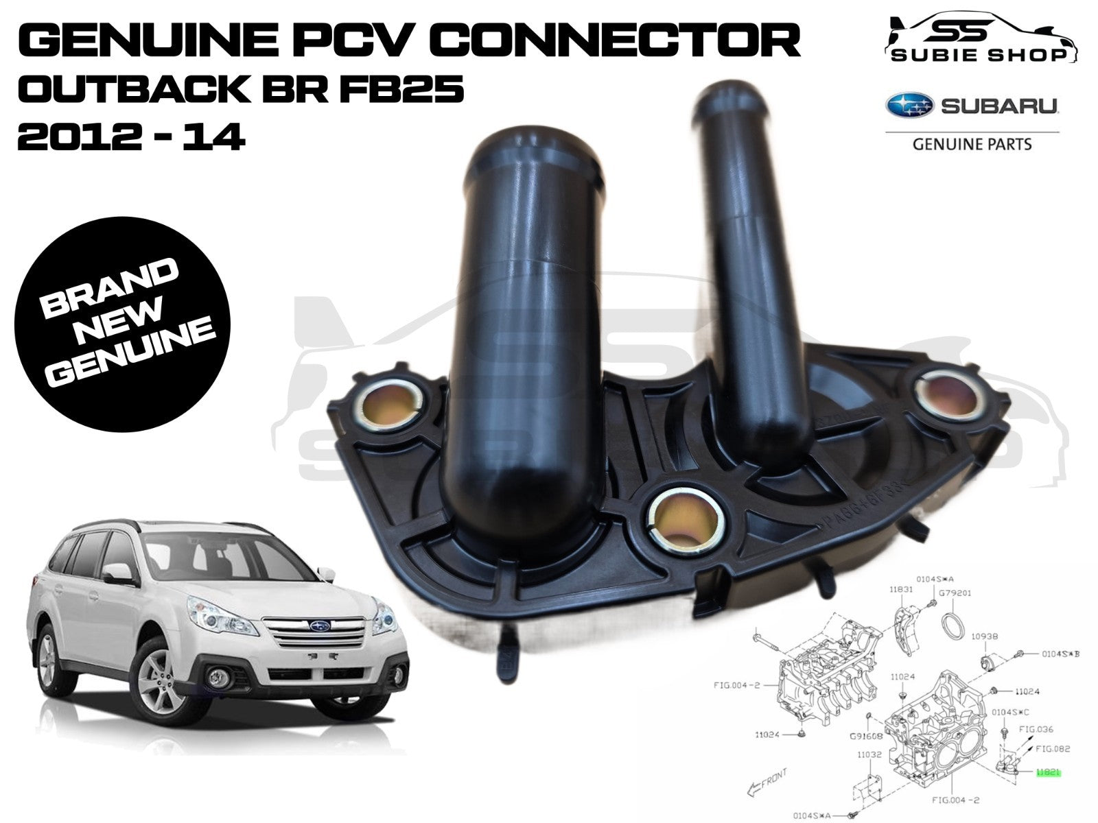 Genuine OEM Subaru Outback BR FB25 2012-14 PCV Hose Pipe Coolant Conne ...