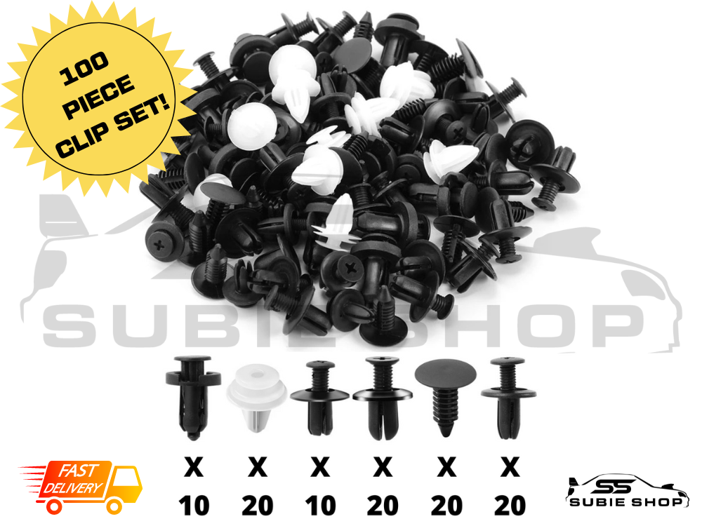 100 X Plastic Bumper Guard Fastener Clips For Subaru Impreza WRX Liber ...