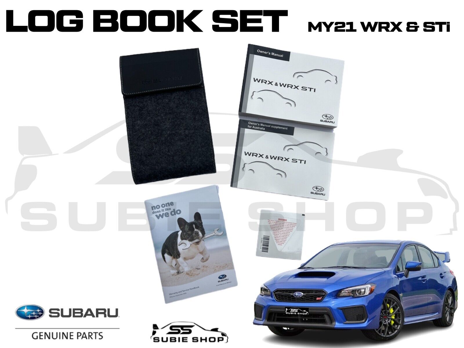 GENUINE Subaru WRX STi MY21 VA Factory Owners Manual Log Book Wallet S ...