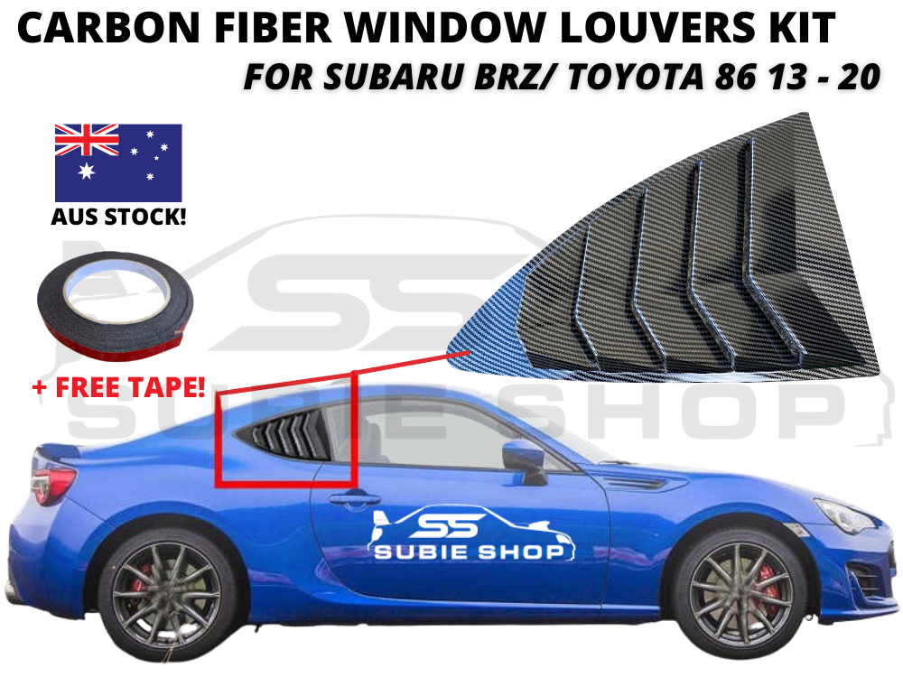 Side Rear Window Louvers Pair Trim For 13 - 20 Subaru BRZ Toyota 86 Ca ...