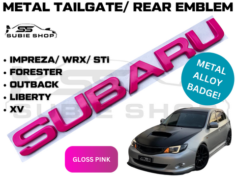 Metal 'SUBARU' Rear Tailgate Decal Badge Emblem For Subaru Impreza WRX ...
