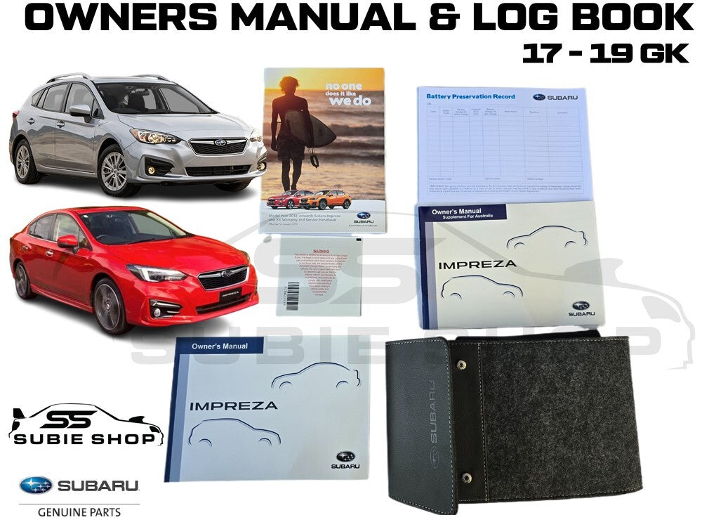 GENUINE Subaru Impreza GK 17 -19 Factory Owners Manual Log Book Wallet ...