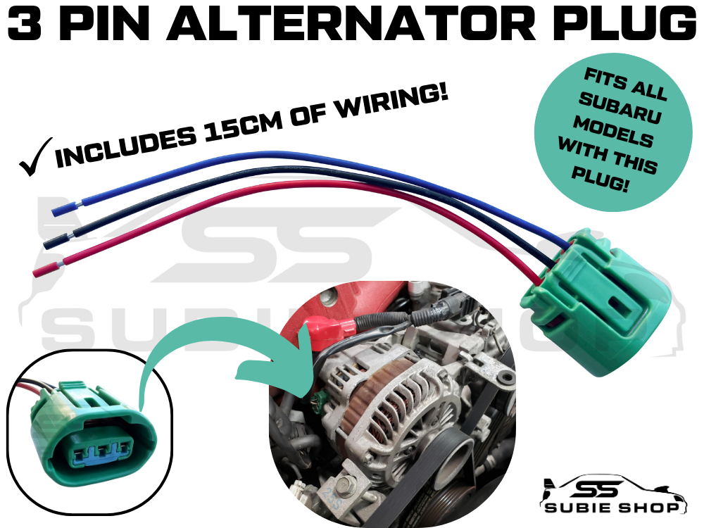 3 Pin Alternator Regulator Green Plug For Subaru Impreza WRX Forester ...