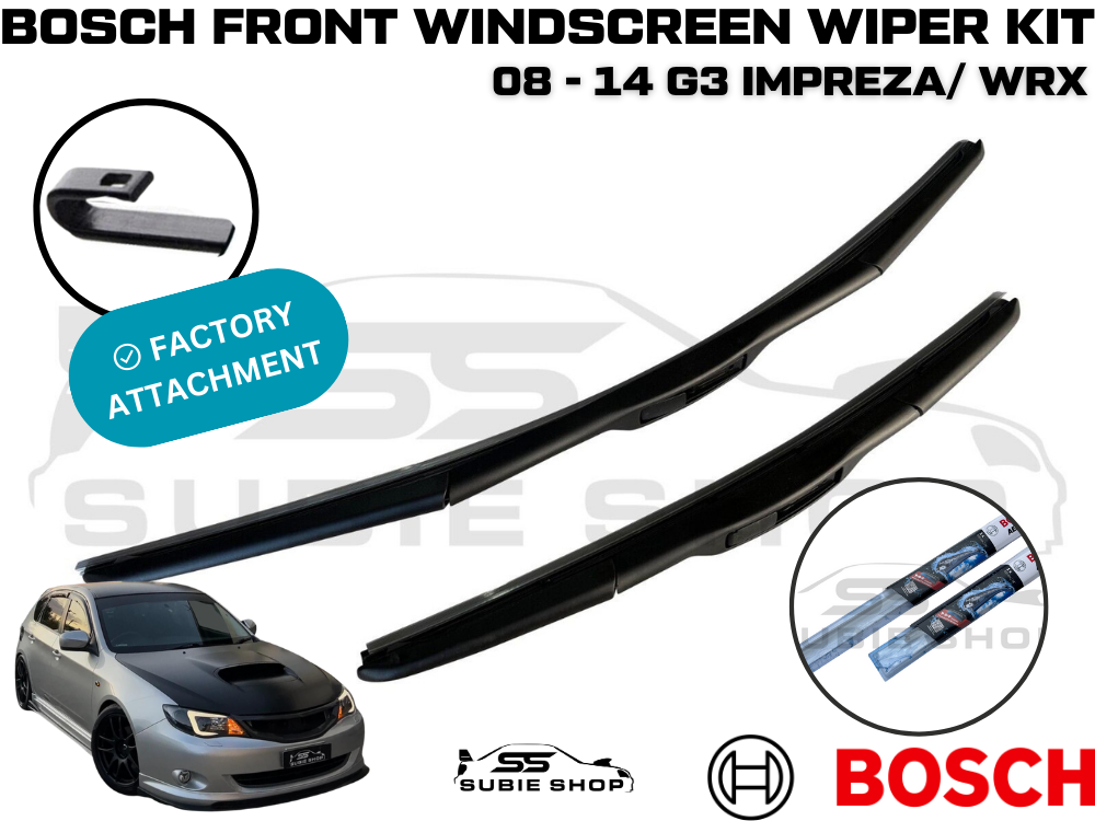 Bosch Front Windscreen Wiper Blade Kit Window For 08-14 Subaru Impreza ...