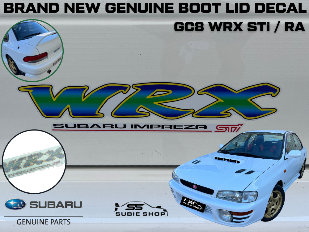 NEW Genuine Subaru Impreza 99 WRX GC8 RA STI Rear Boot Lid Decal Stick ...
