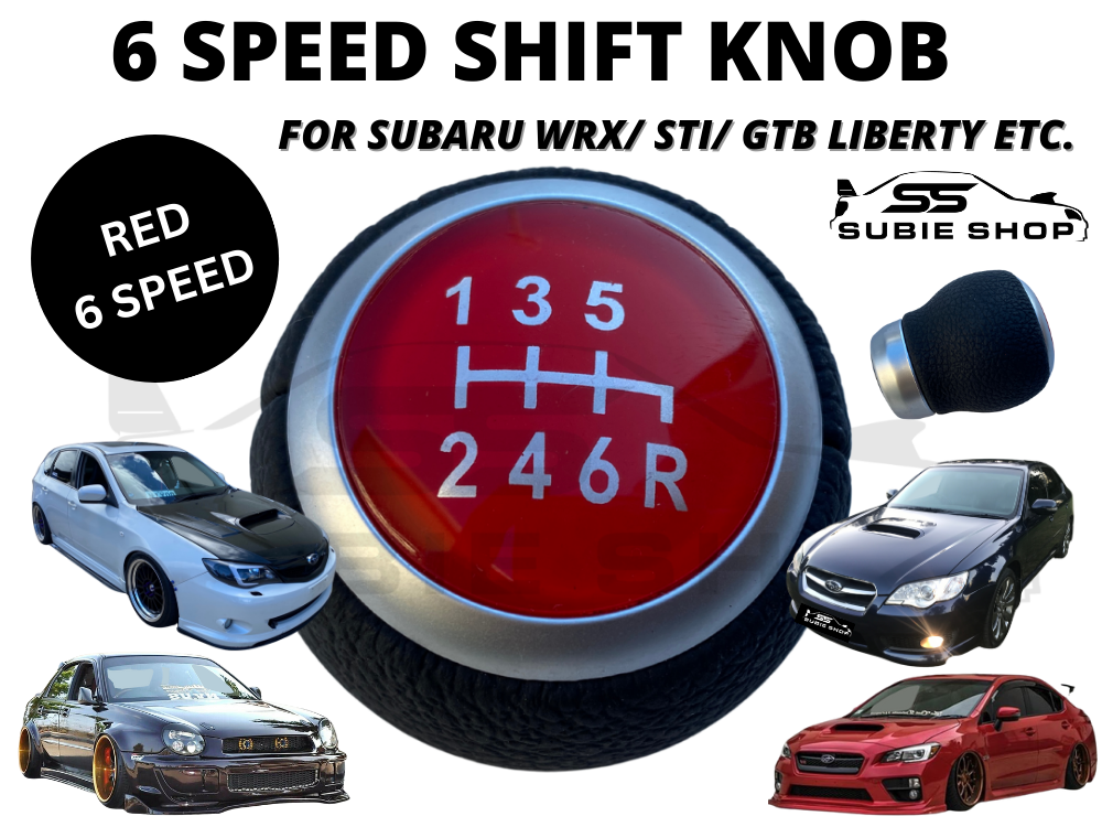 6 Speed Shift Gear Knob For Subaru Impreza WRX STI Liberty GTB Foreste ...