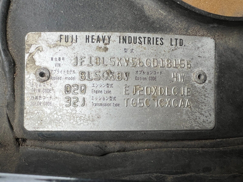 Subaru Liberty GT 03 - 06 EJ20 VF38 1441AA470 IHI Twin Scroll Turbocha ...