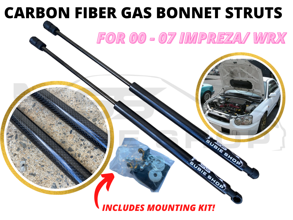 Carbon Fiber Bonnet Hood Lift Gas Struts For 00 - 07 GD Subaru Impreza ...