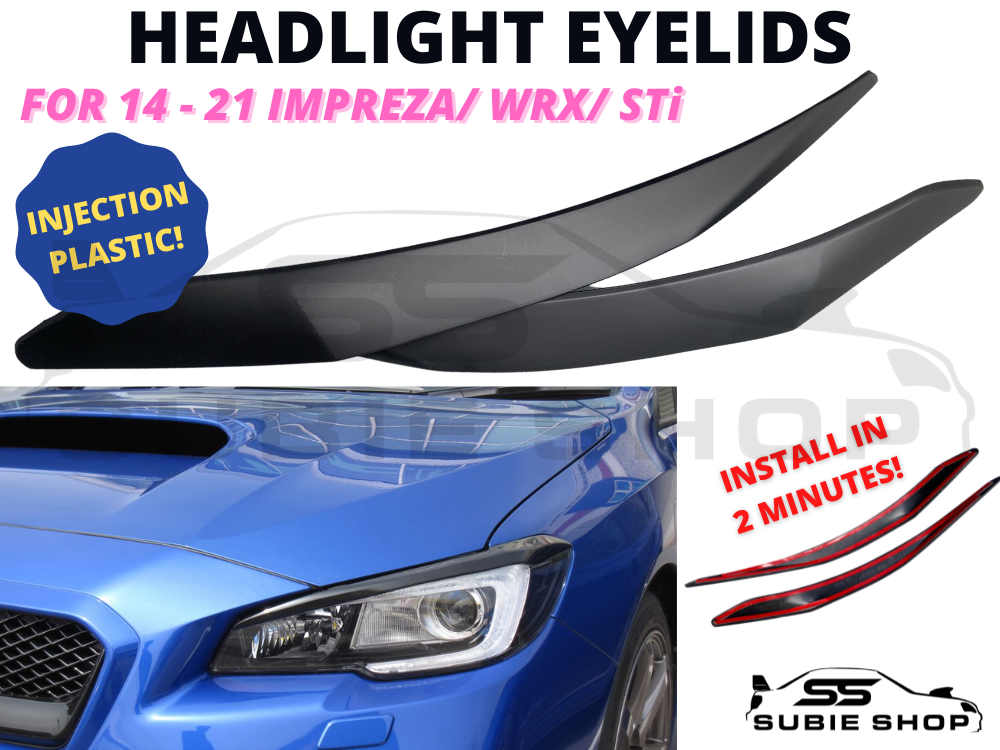 JDM Headlight Eyebrow Eyelids for 14 - 21 Subaru Impreza WRX STI Plast ...