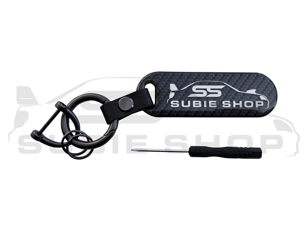 SUBIE SHOP Carbon Key Tag Chain For Subaru Impreza WRX STi Forester BR ...