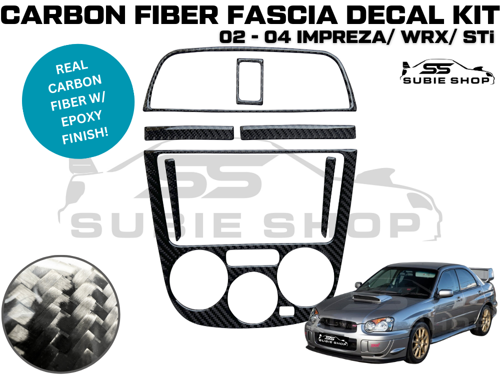 REAL Carbon Fiber Decal Fascia Cover Trim Kit For 02 - 04 Subaru Impre ...