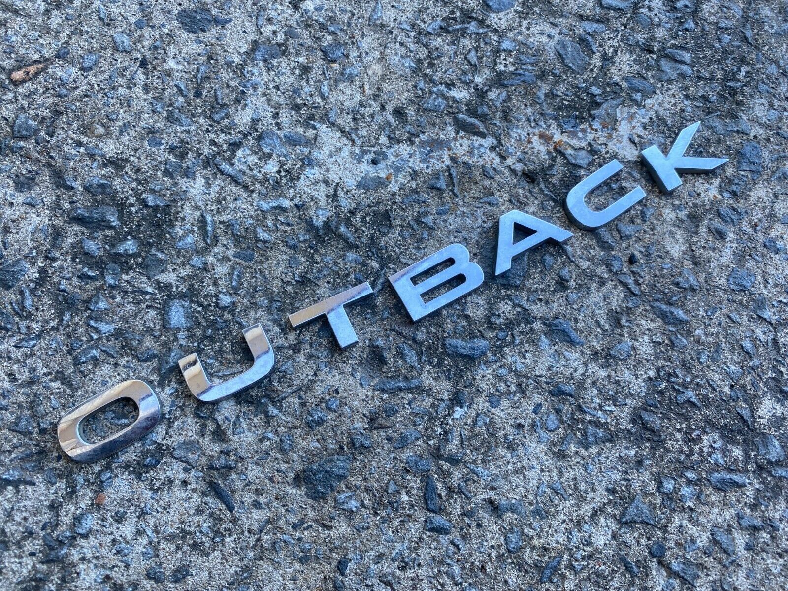 Subaru Outback Wagon Sedan Rear Boot Lid Back Decals Chrome Letters Le ...