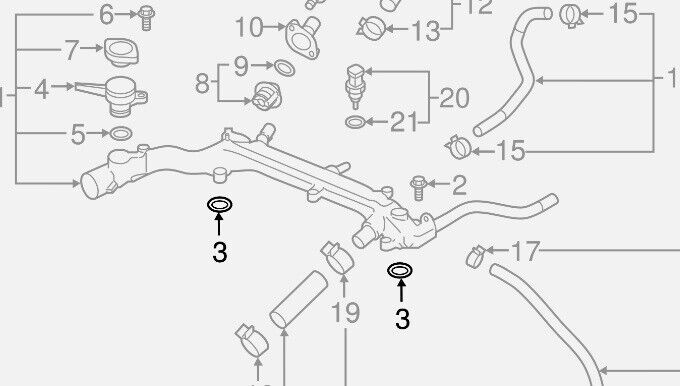 GENUINE Turbo Water Pipe O Ring Seal EJ Subaru Impreza Forester Libert ...